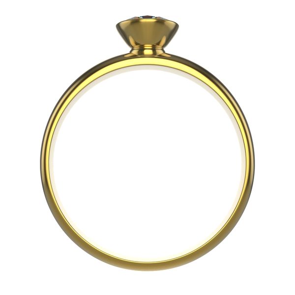 Solitaire or jaune serti clos sertie diamant rond - Réf 4790