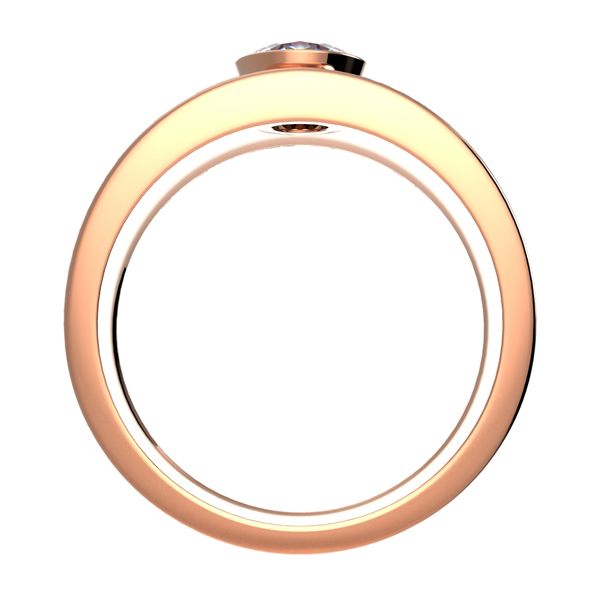 Solitaire or rose serti clos sertie diamant rond - Réf 4875